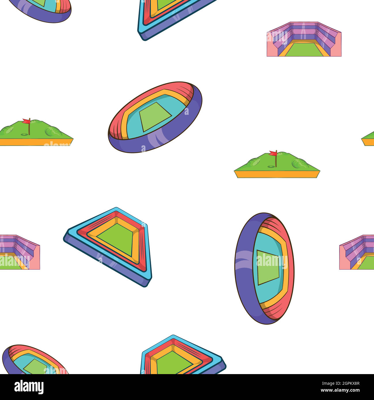 Sport stadium pattern, cartoon style Stock Vector Image & Art - Alamy