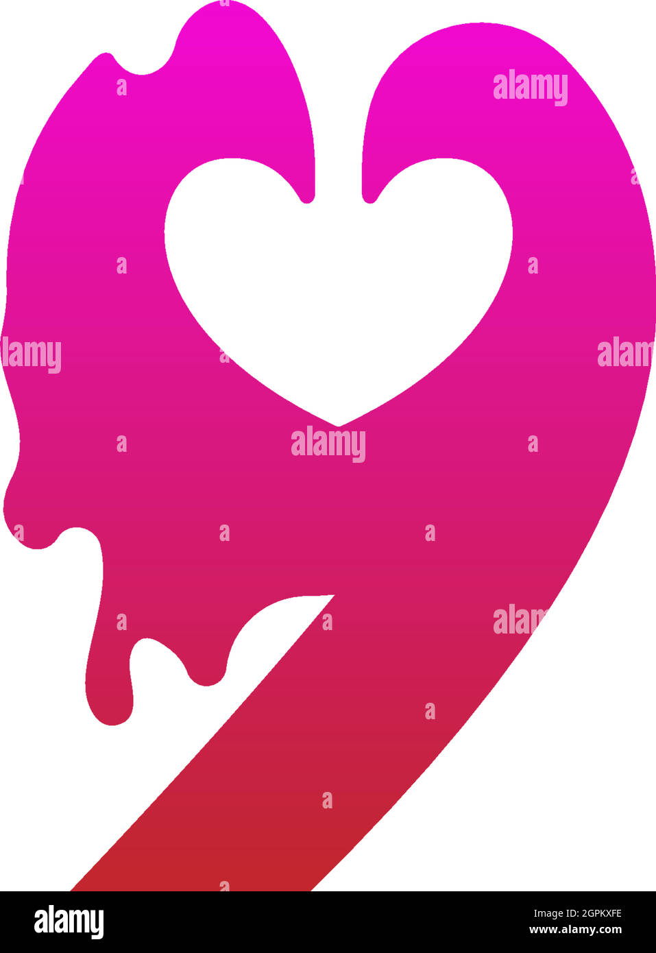 Number 9 logo icon with melting love symbol design template Stock ...