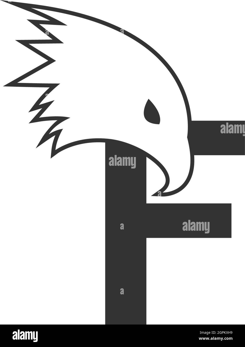 Letter F logo icon with falcon head design symbol template Stock Vector ...