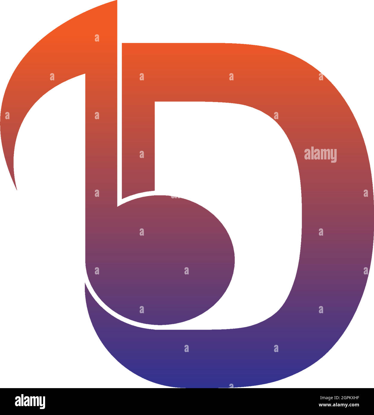 Letter D logo icon with musical note design symbol template Stock ...