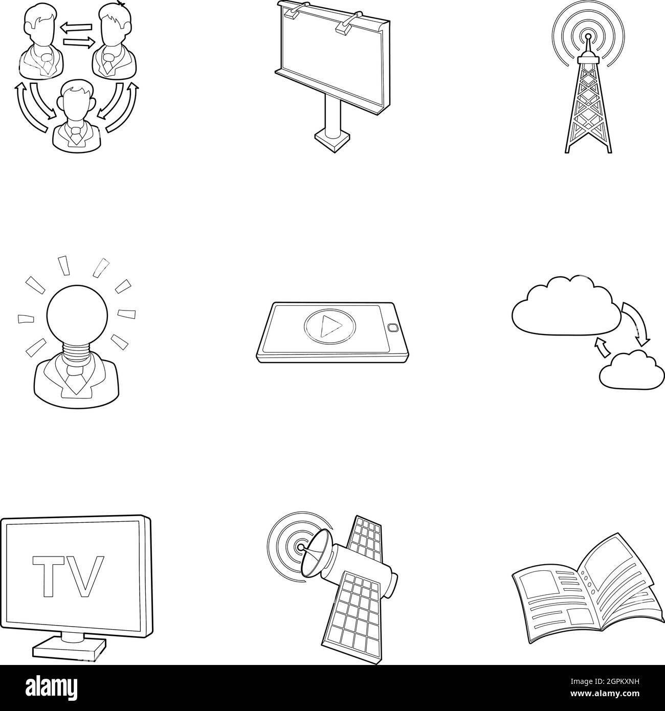 Cloud network antenna line Stock Vector Images - Alamy