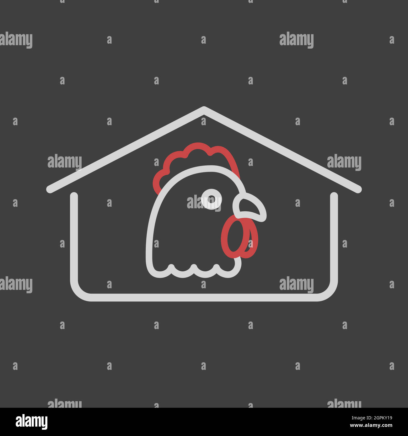 Chicken house vector icon. Farm animal sign Stock Vector Image & Art ...