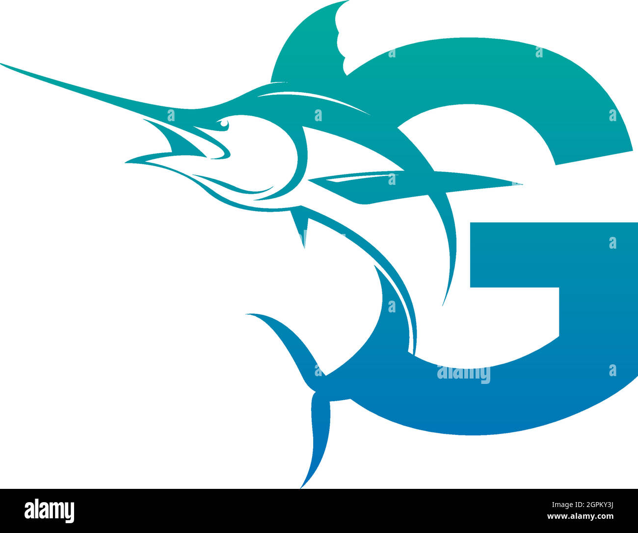 Letter G logo icon with fish design symbol template Stock Vector Image ...
