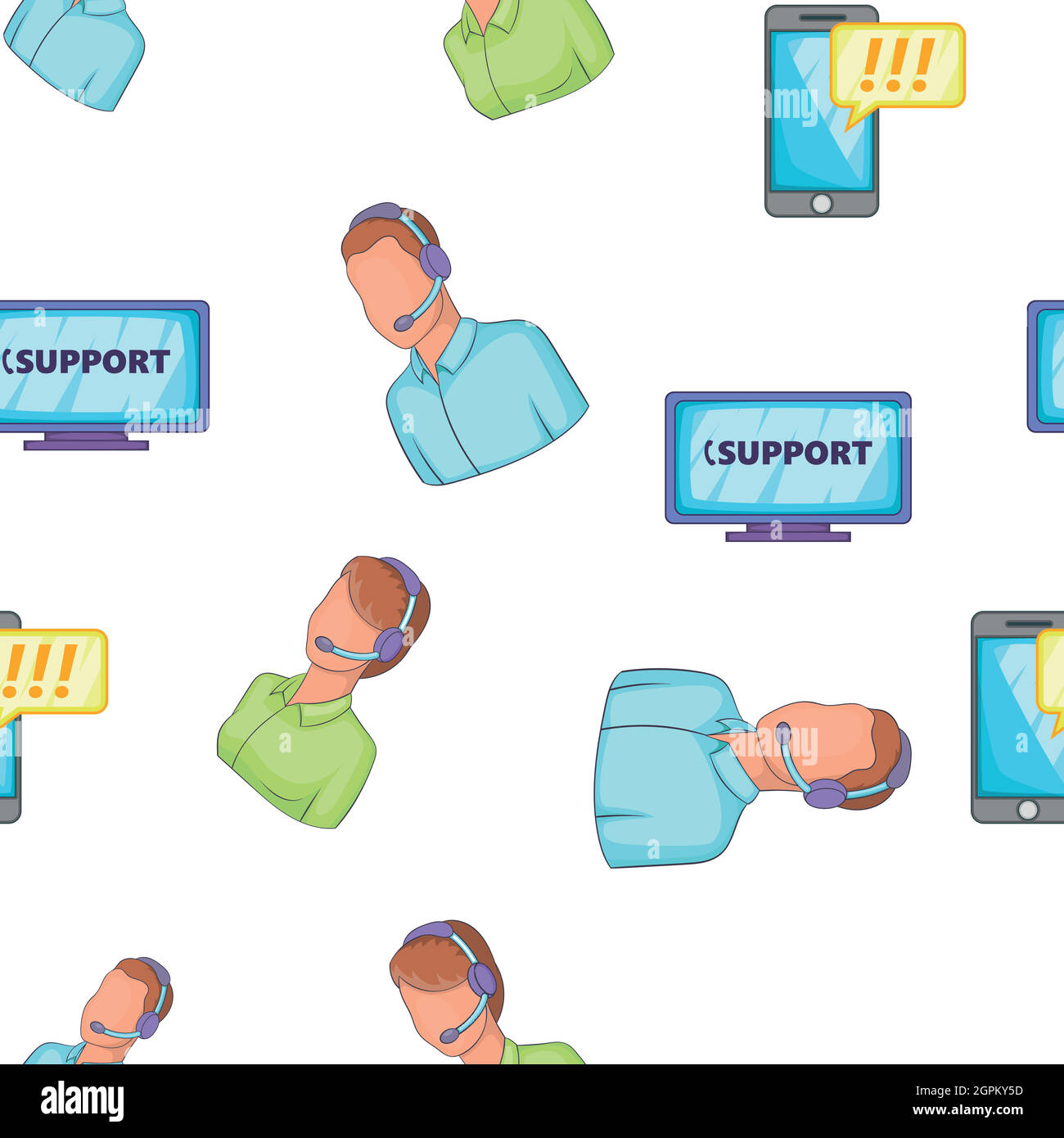 Support service pattern, cartoon style Stock Vector Image & Art - Alamy