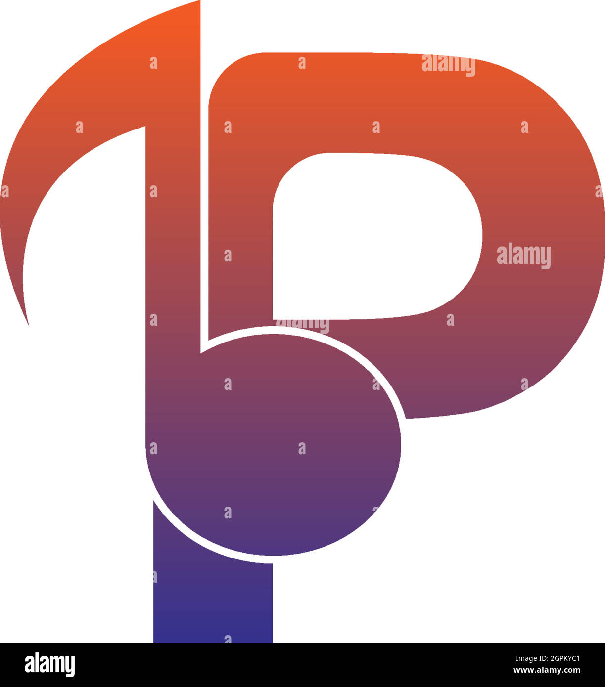 Letter P logo icon with musical note design symbol template Stock ...