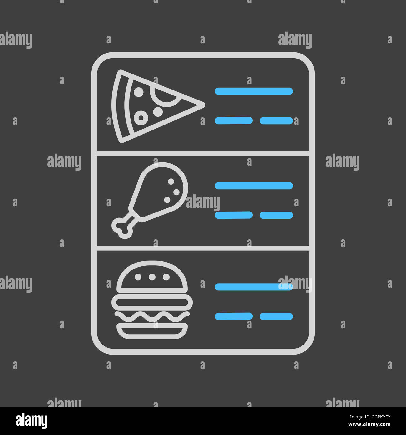 Online food menu vector icon. Delivery sign Stock Vector Image & Art ...