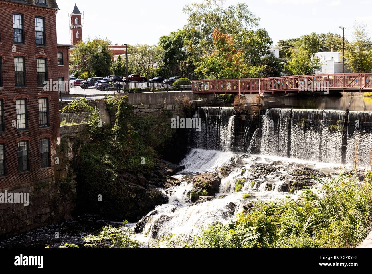 Francis T. Roberge Memorial Bridge at Spiggot Falls River Walk Park on ...