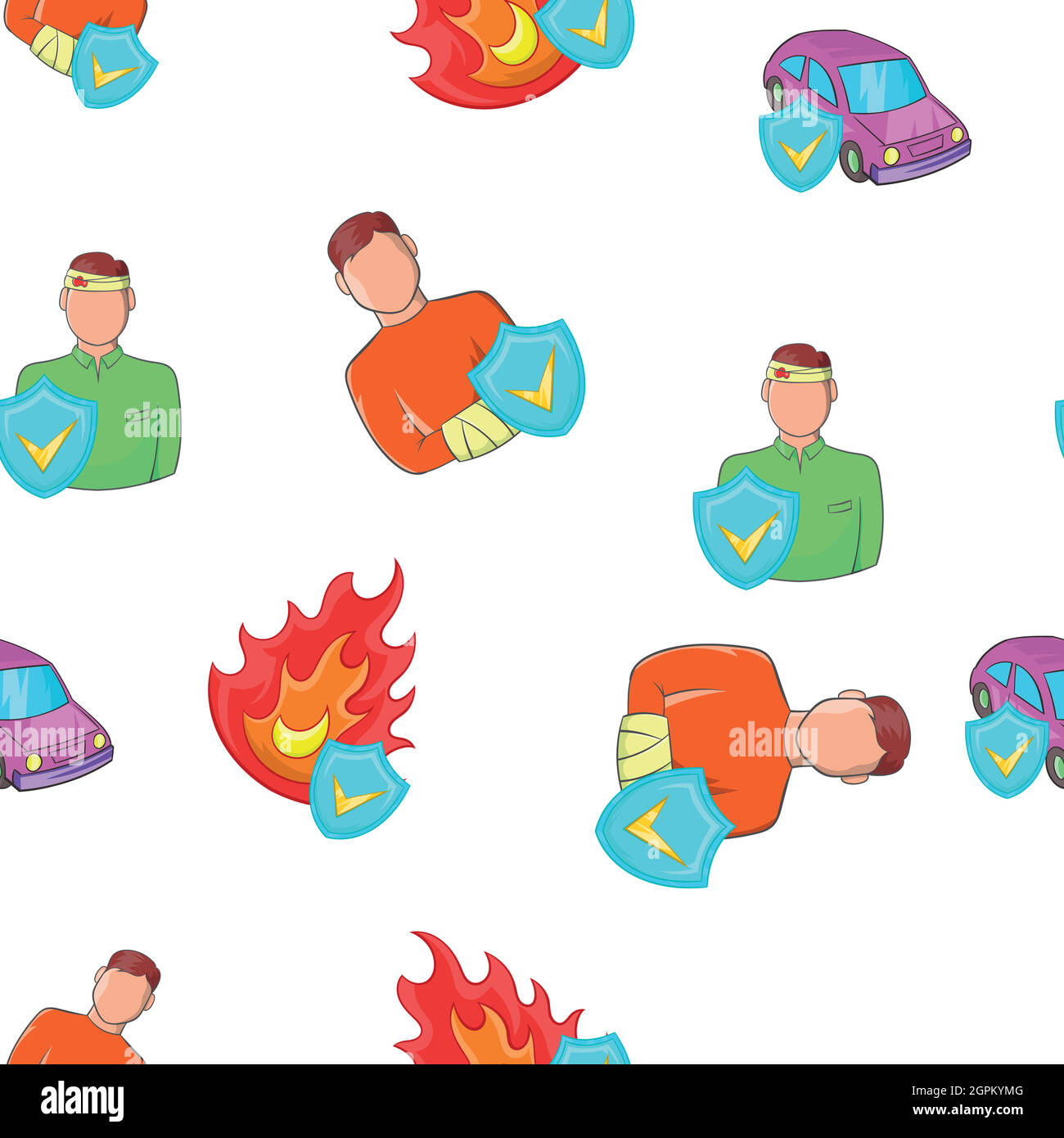 Emergency pattern, cartoon style Stock Vector Image & Art - Alamy