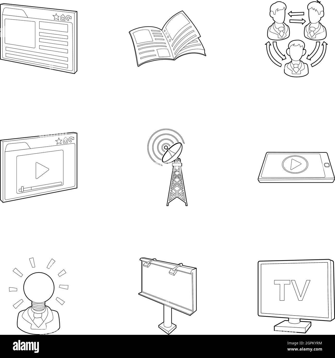 Tv tower icon outline Stock Vector Images - Alamy