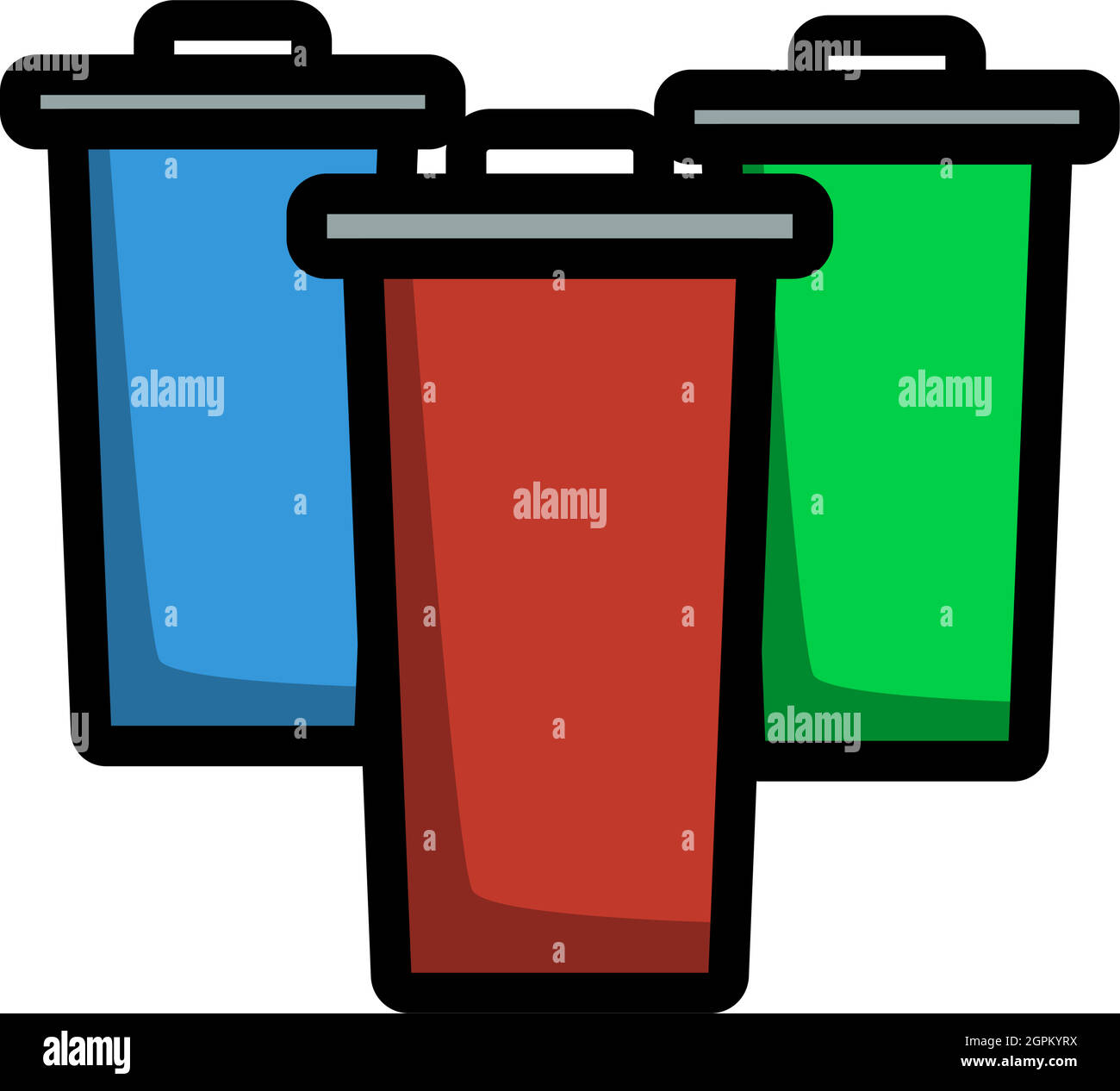 Garbage Containers With Separated Trash Icon Stock Vector Image & Art ...