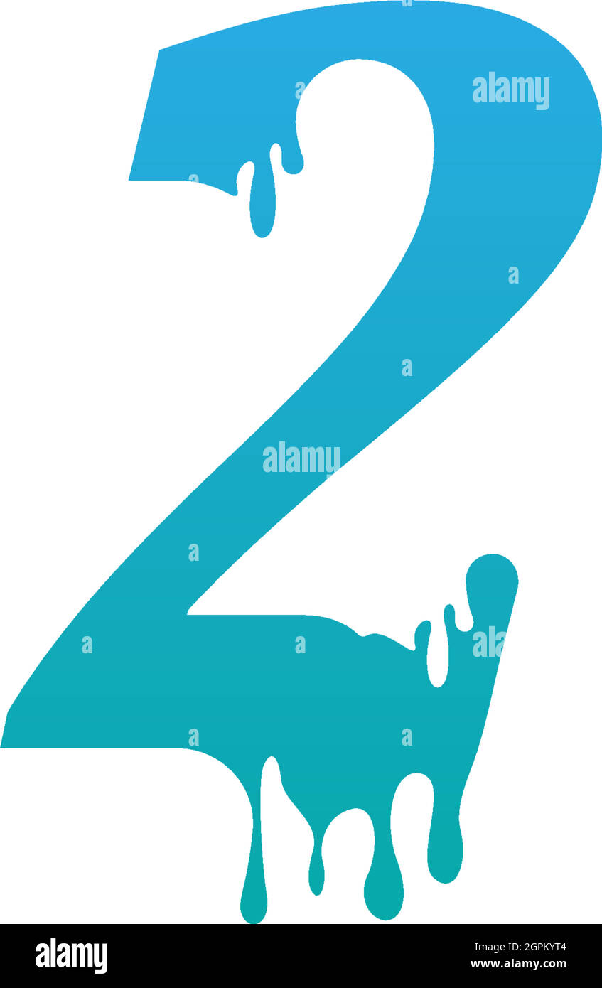 Melting Number 2 icon logo design template Stock Vector Image & Art - Alamy