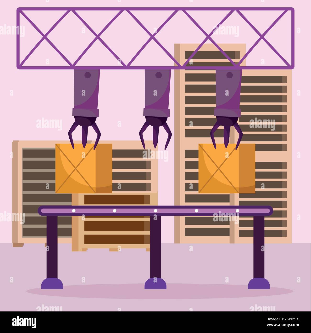 Packing boxes production line Stock Vector Images - Alamy