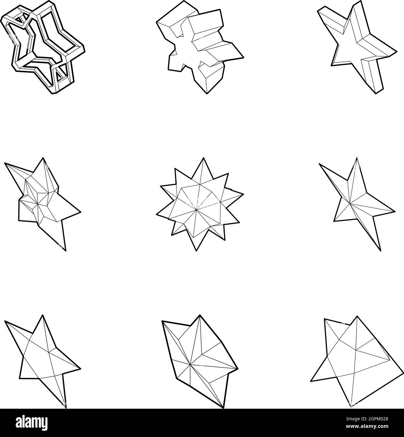 Stars set icons outline Cut Out Stock Images & Pictures - Alamy