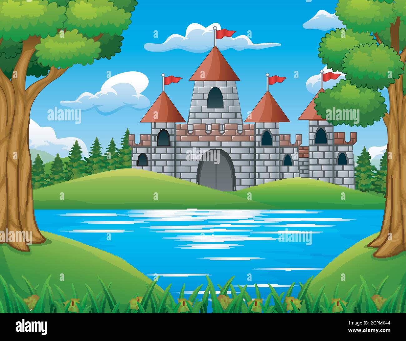 Old castle in the countryside Stock Vector Images - Alamy