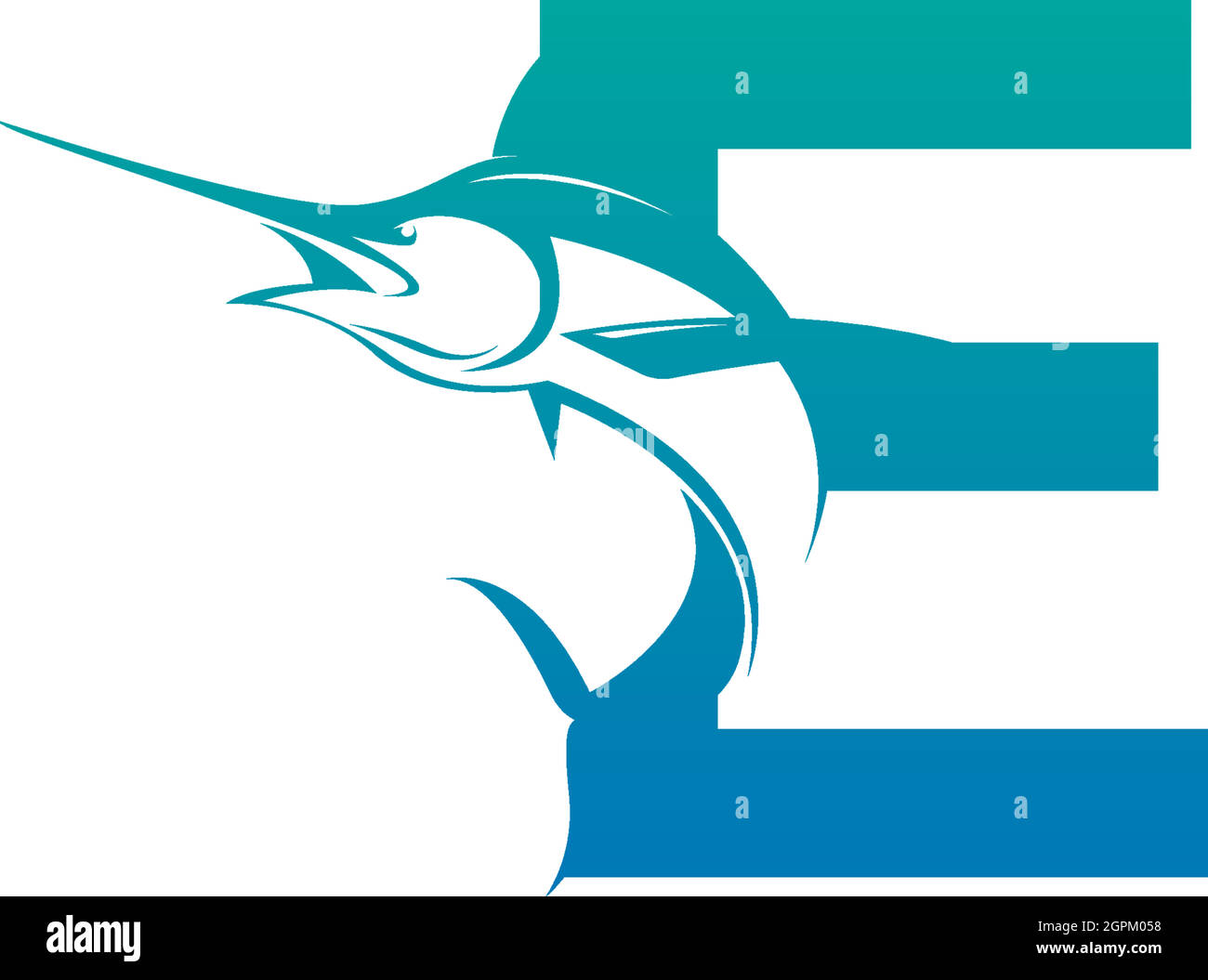 Letter E logo icon with fish design symbol template Stock Vector Image ...