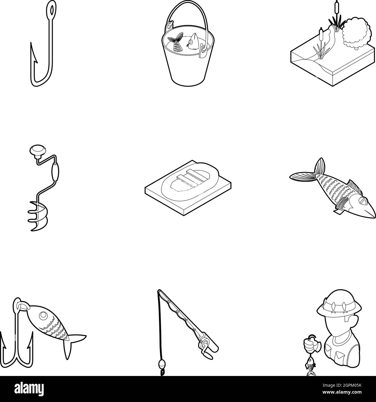 Underwater fishing lake Black and White Stock Photos & Images - Alamy