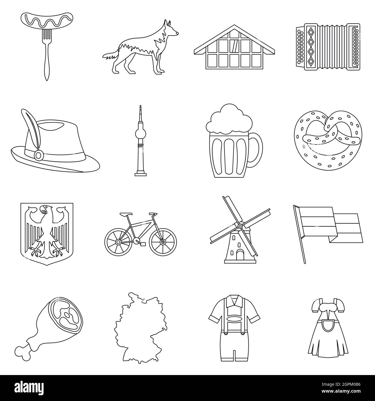 Accordion icon outline illustration Stock Vector Images - Alamy