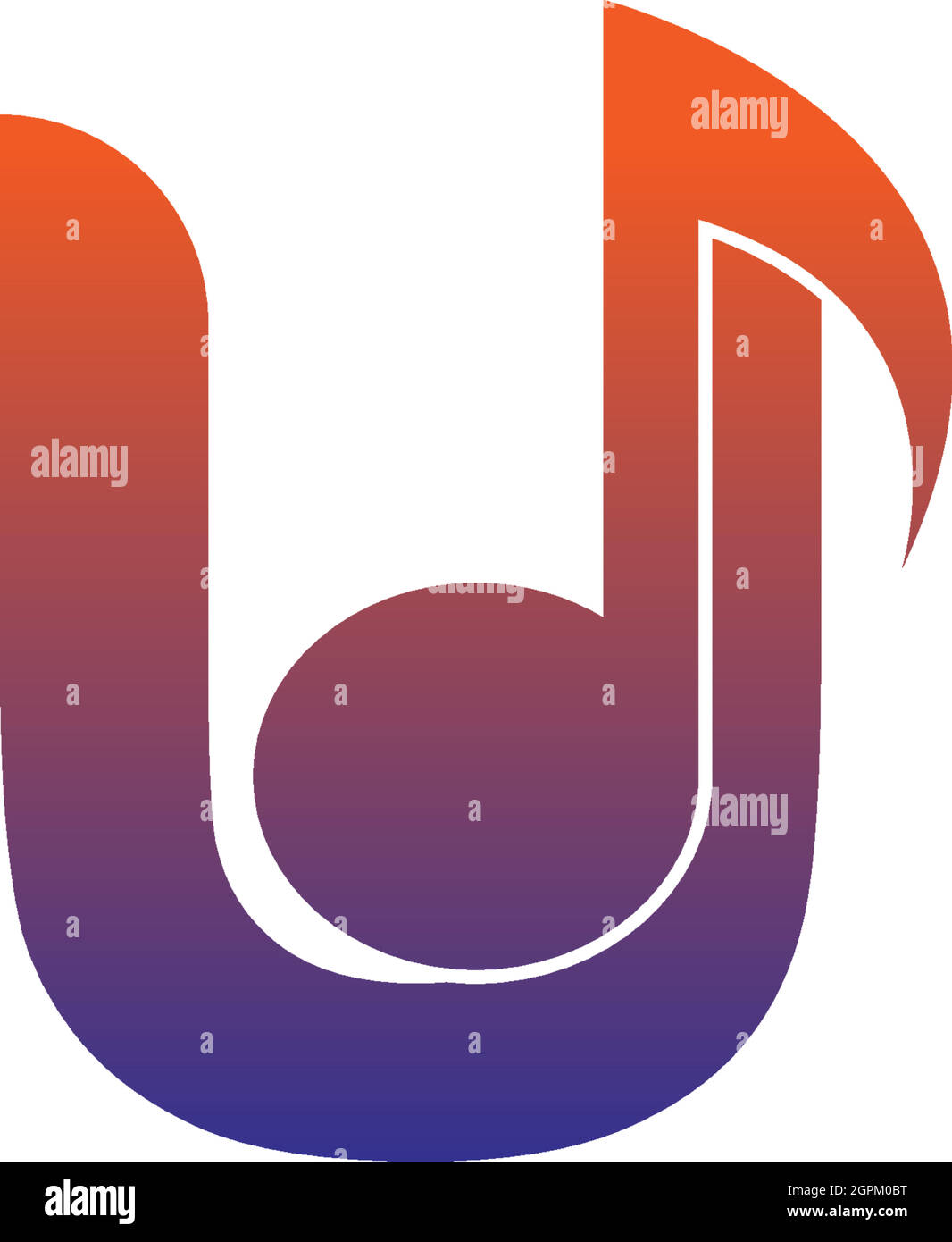 Letter U logo icon with musical note design symbol template Stock ...