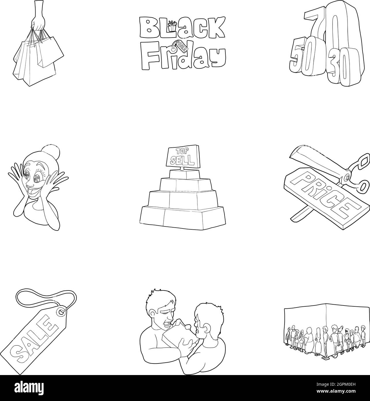 Black friday sales icons Stock Vector Images - Alamy