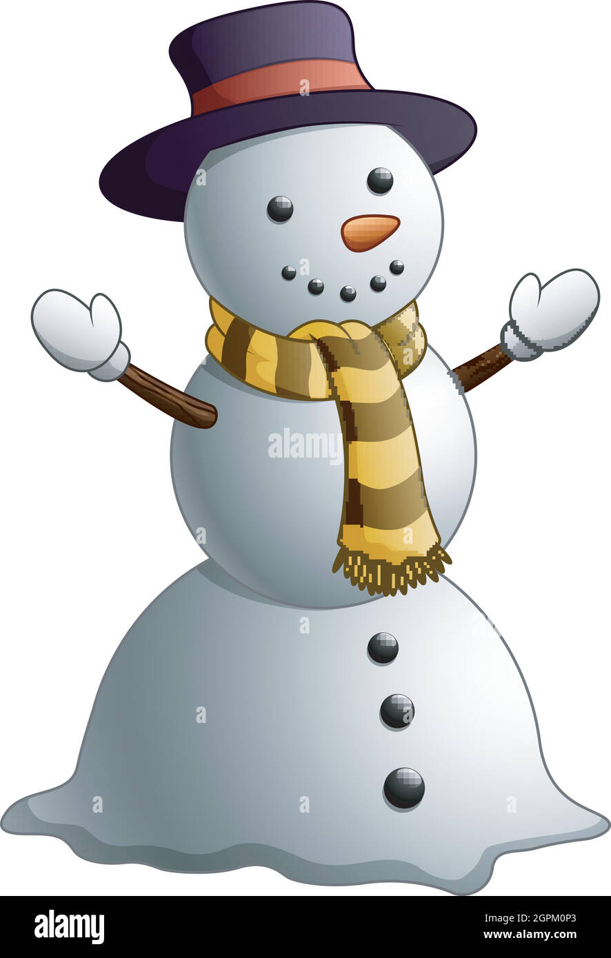 Cartoon snowman isolated on white background Stock Vector Image & Art ...