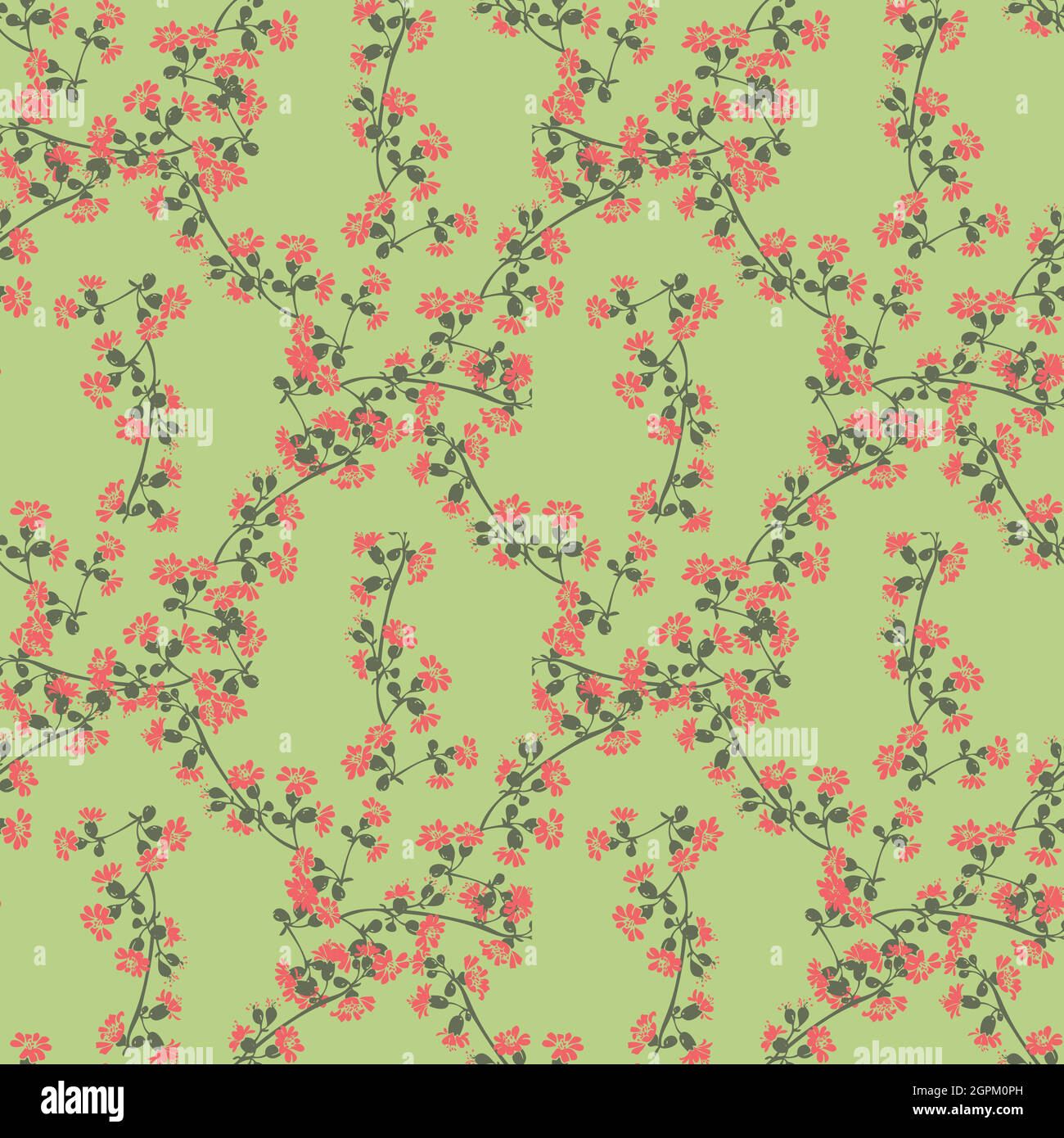 Color flower line pattern design Stock Vector Images - Alamy