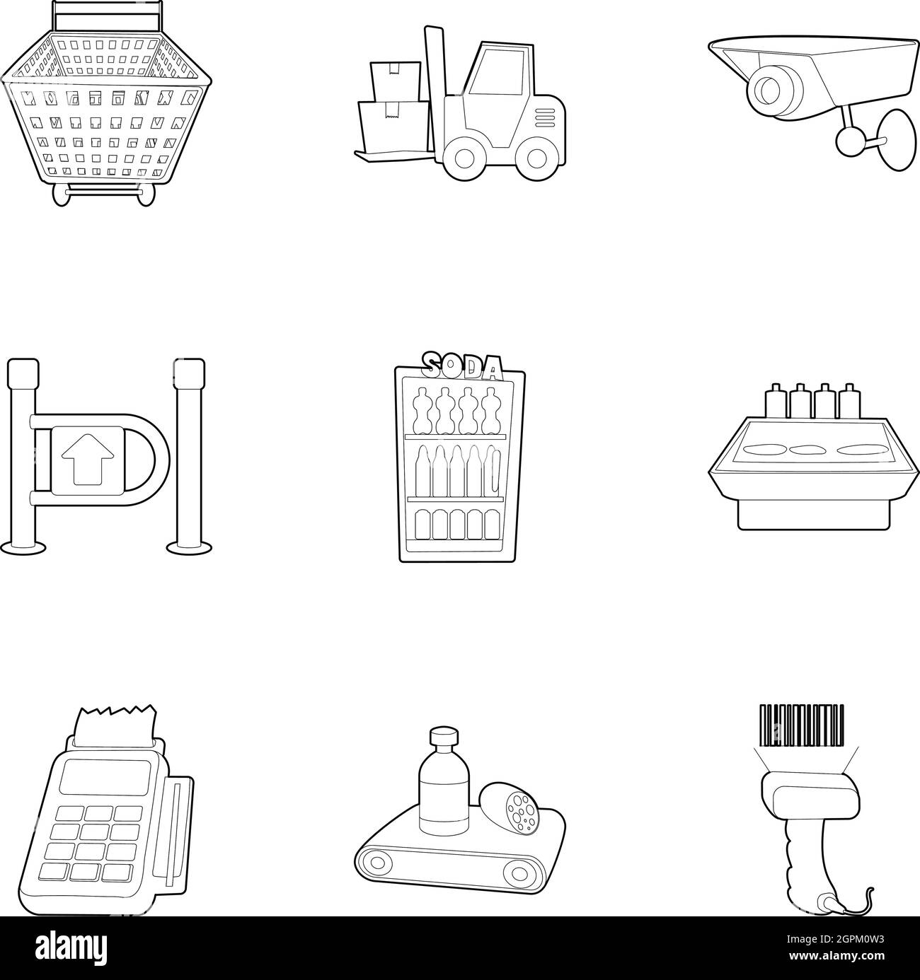 Shop icons set, outline style Stock Vector Image & Art - Alamy