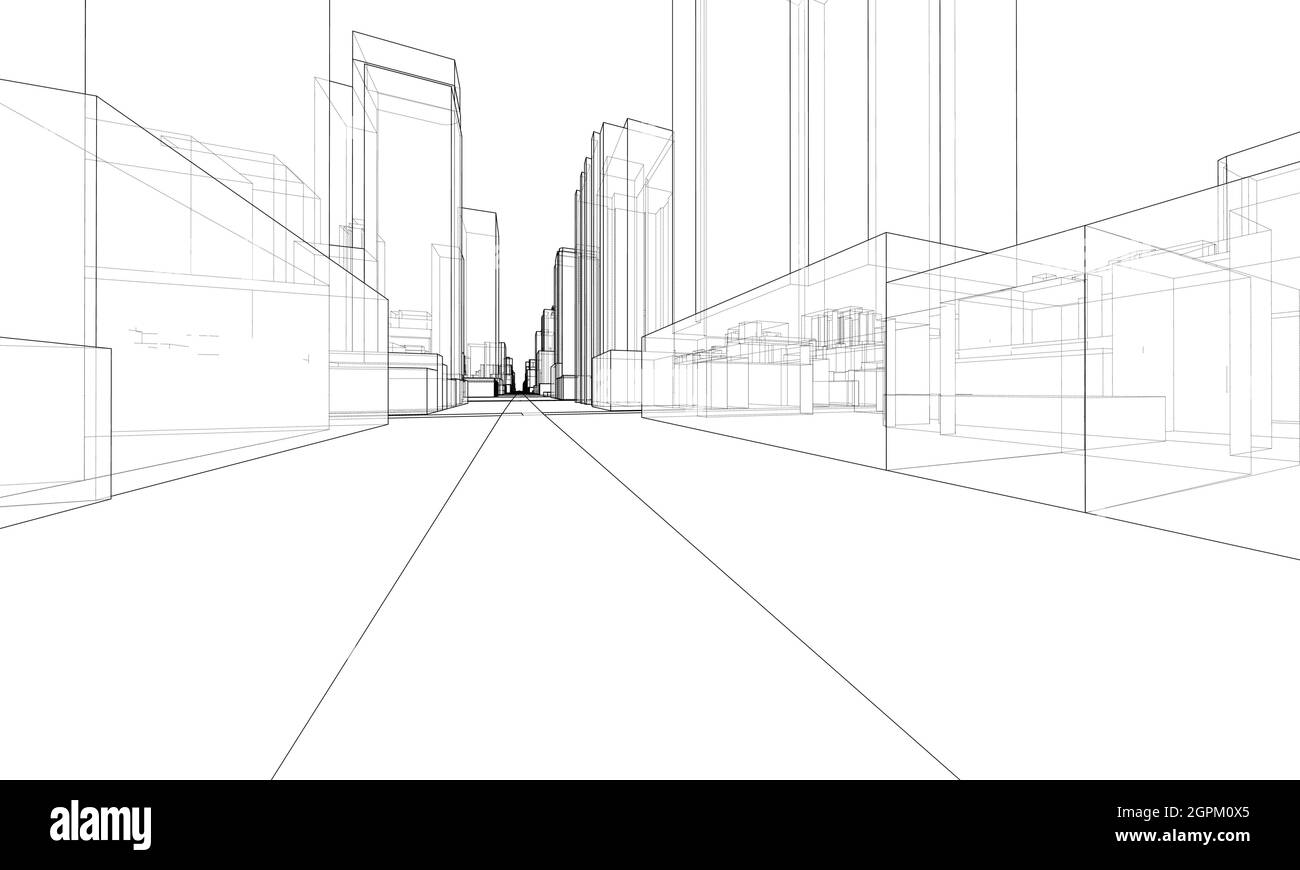 Vector 3d urban landscape. Buildings and roads Stock Vector Image & Art ...