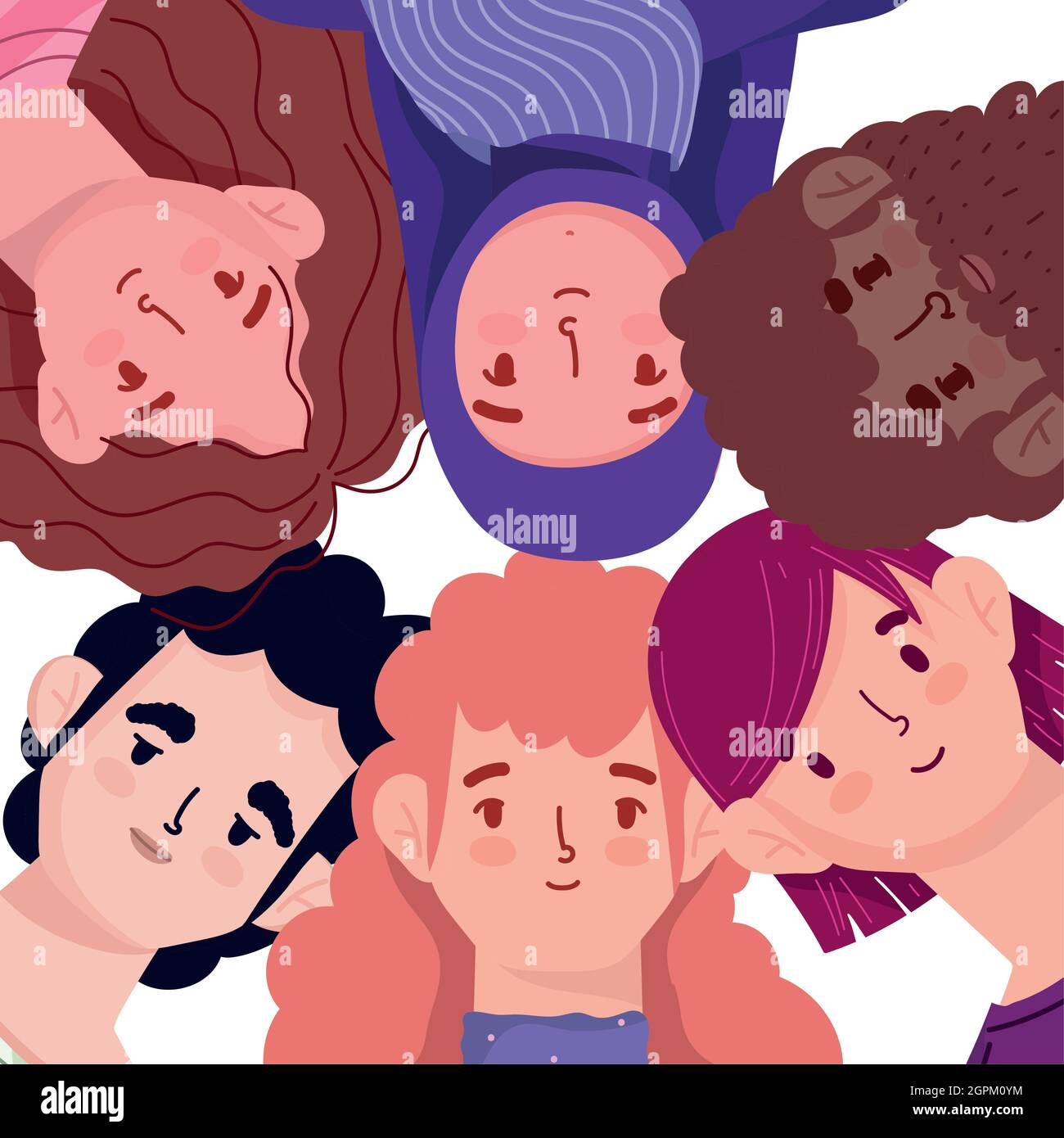 Collage diverse faces group people Stock Vector Images - Alamy