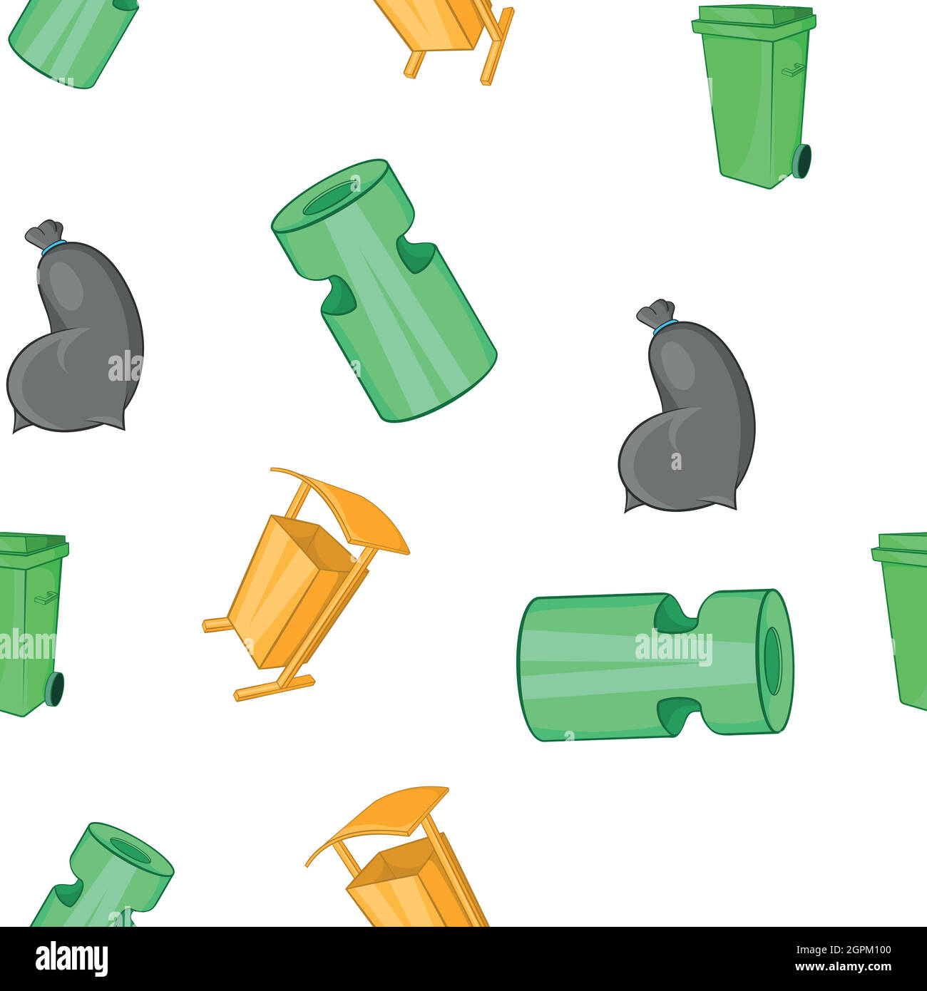 Trash pattern, cartoon style Stock Vector Image & Art - Alamy