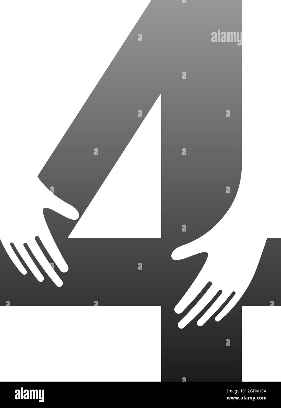 Number 4 logo icon with hand design symbol template Stock Vector Image ...