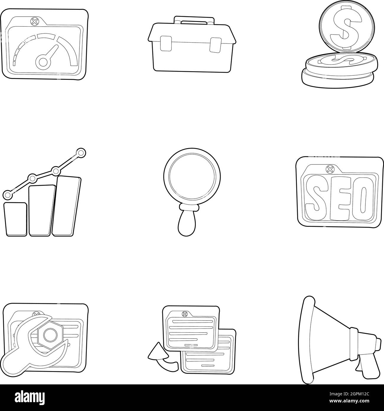 Seo icon vector image Cut Out Stock Images & Pictures - Alamy