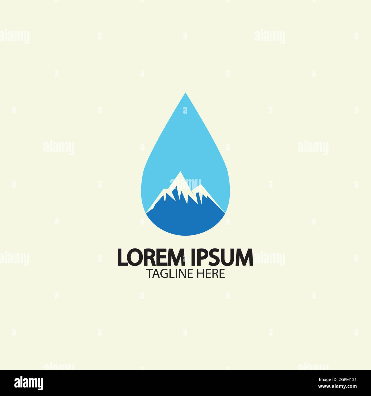 Water drop with mountain river icon Logo vector illustration for water ...
