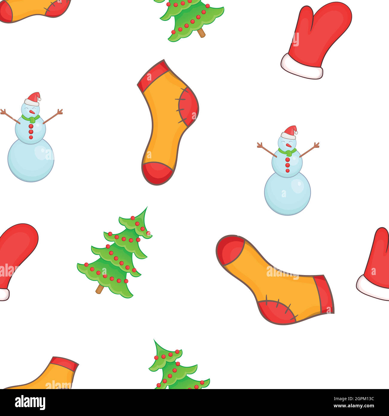Christmas symbols pattern, cartoon style Stock Vector Image & Art - Alamy