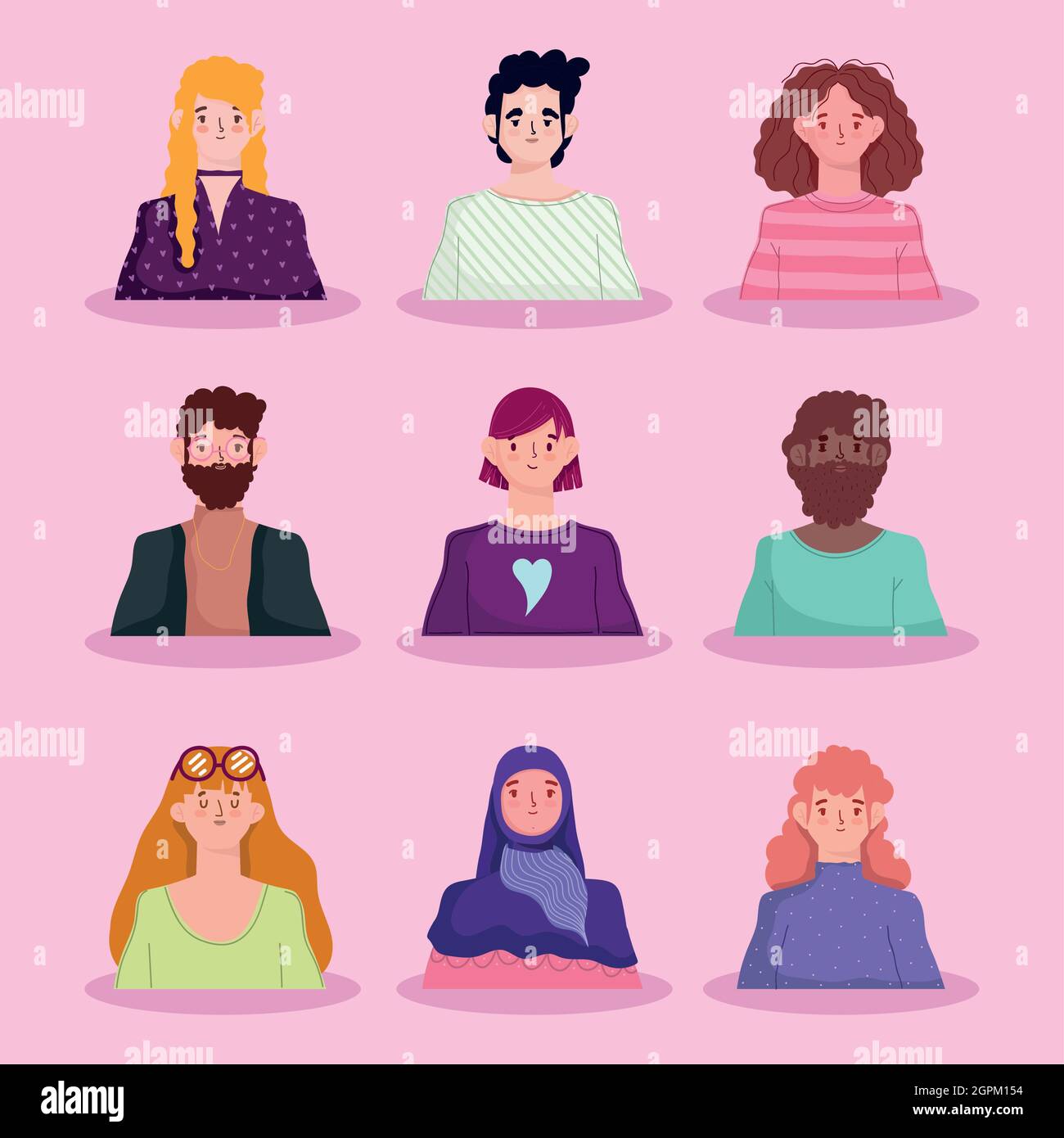 diverse ethnicity icons Stock Vector Image & Art - Alamy