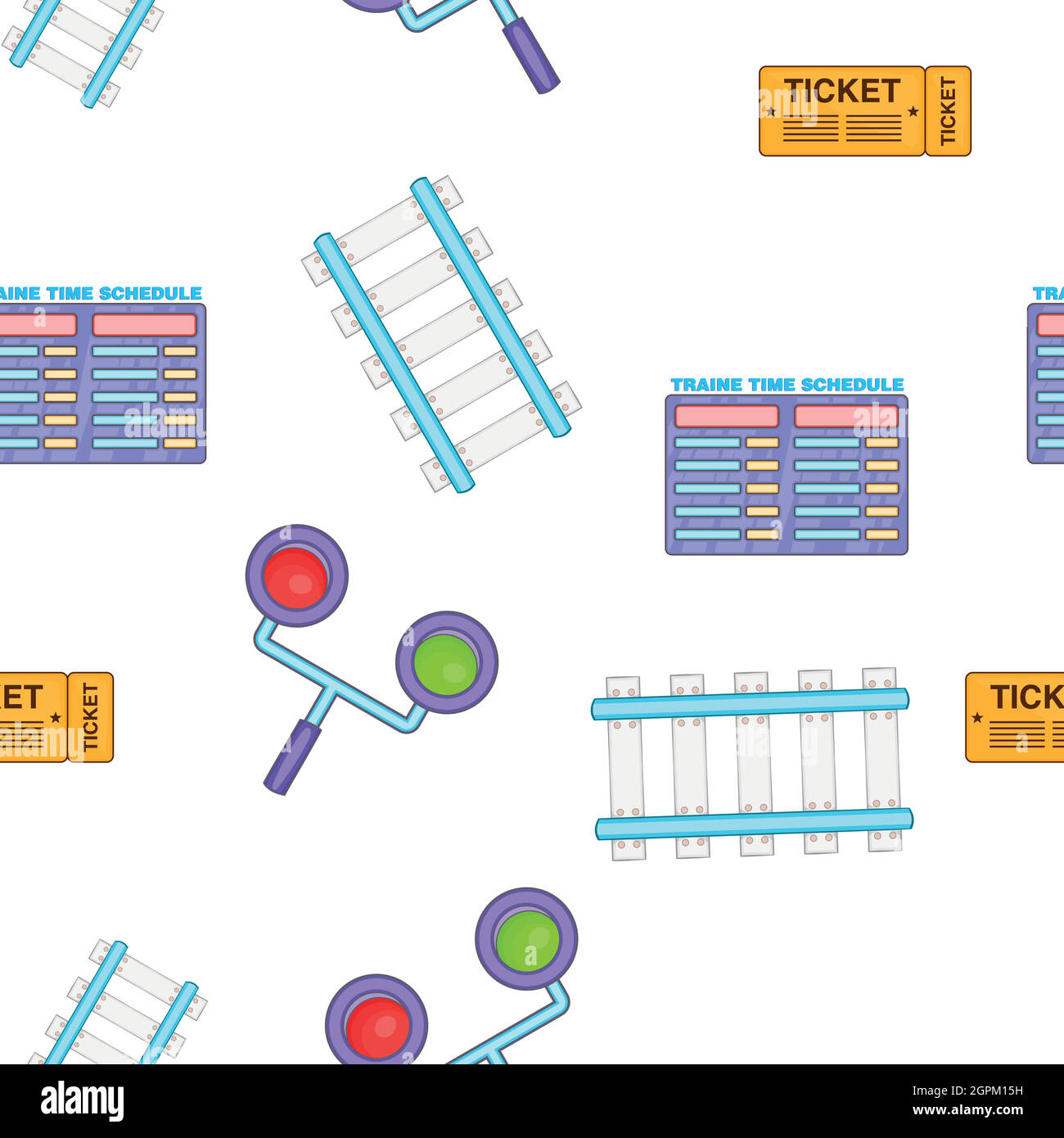 Railroad pattern, cartoon style Stock Vector Image & Art - Alamy
