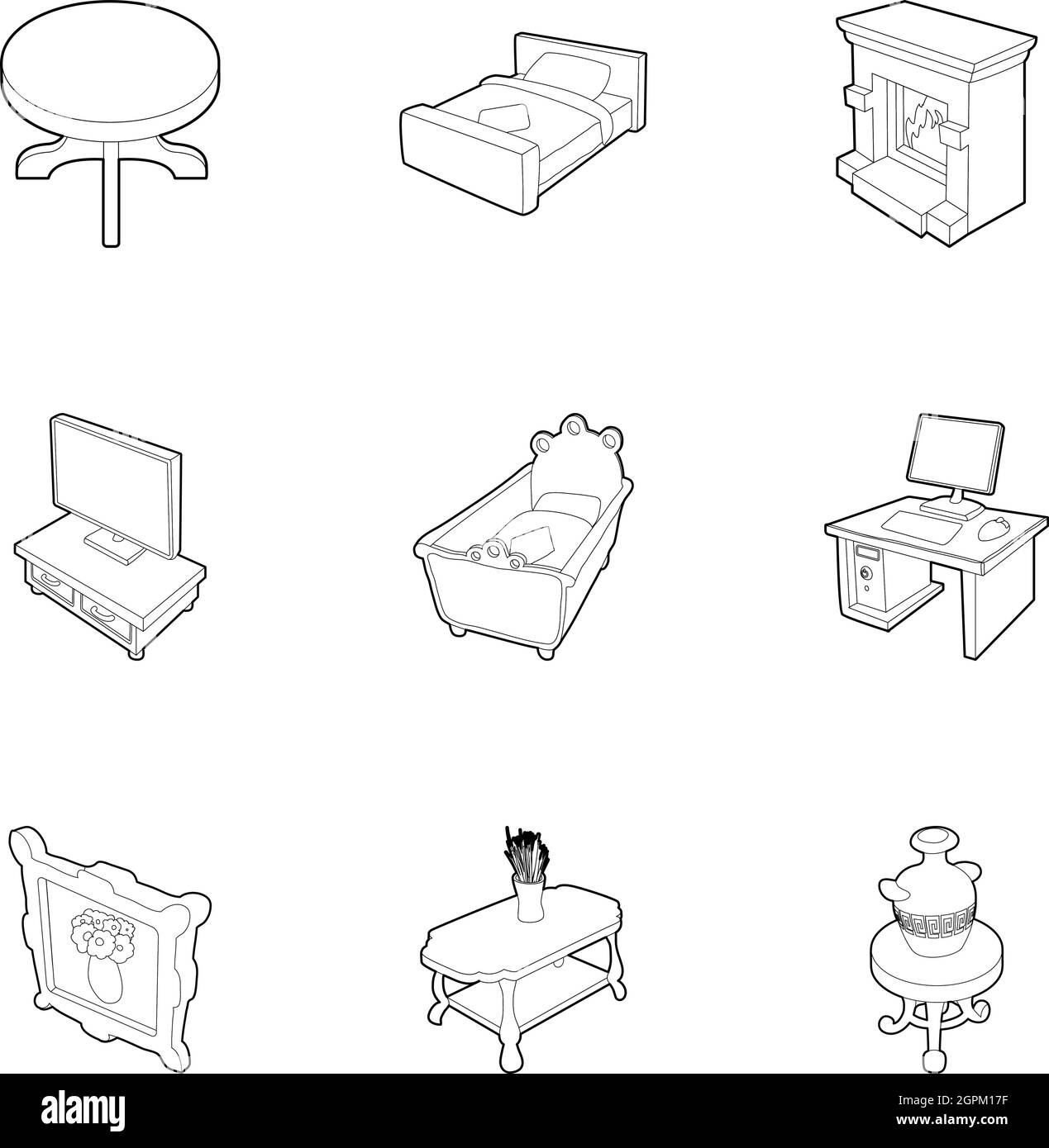 Outline furniture Black and White Stock Photos & Images - Alamy