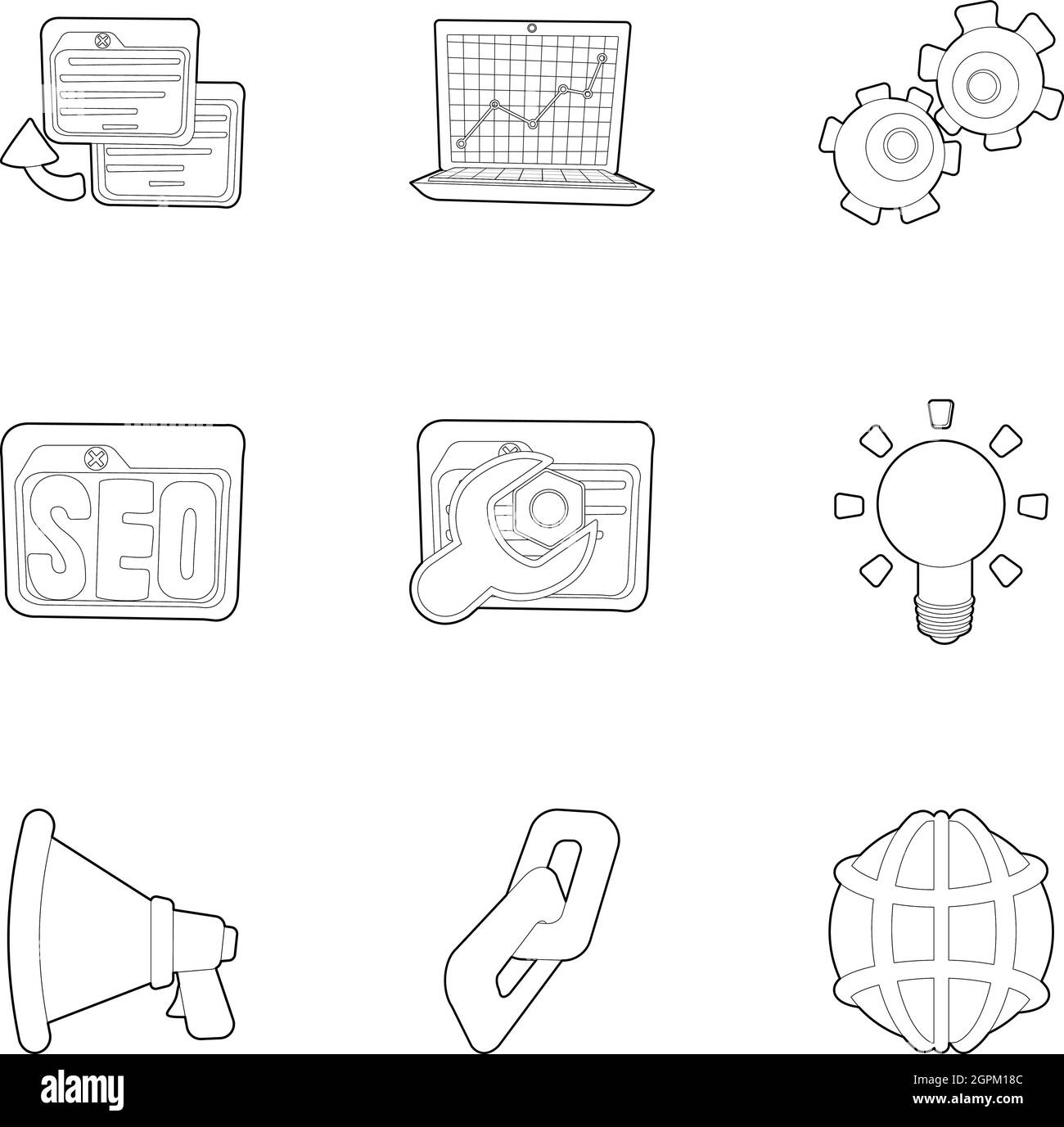 Icon optimization setting Cut Out Stock Images & Pictures - Alamy