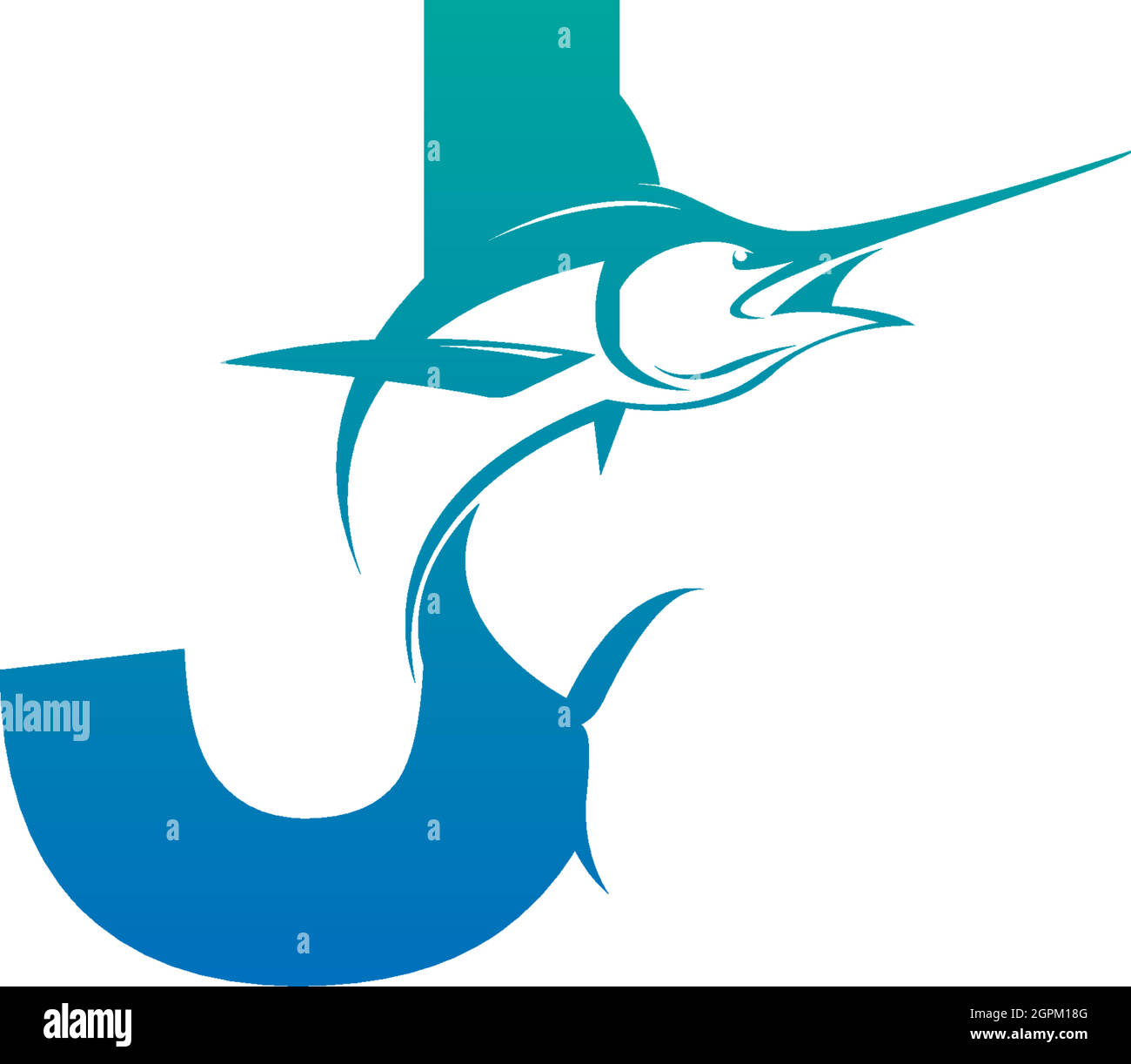 Letter J logo icon with fish design symbol template Stock Vector Image ...