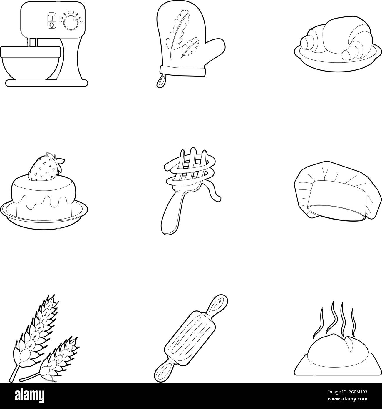 Bakery icons set, outline style Stock Vector Image & Art - Alamy