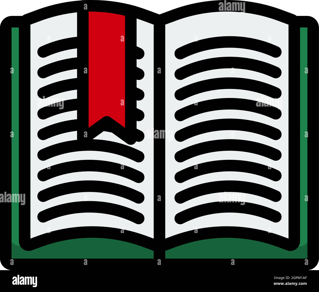 Icon Of Open Book With Bookmark Stock Vector Image & Art - Alamy