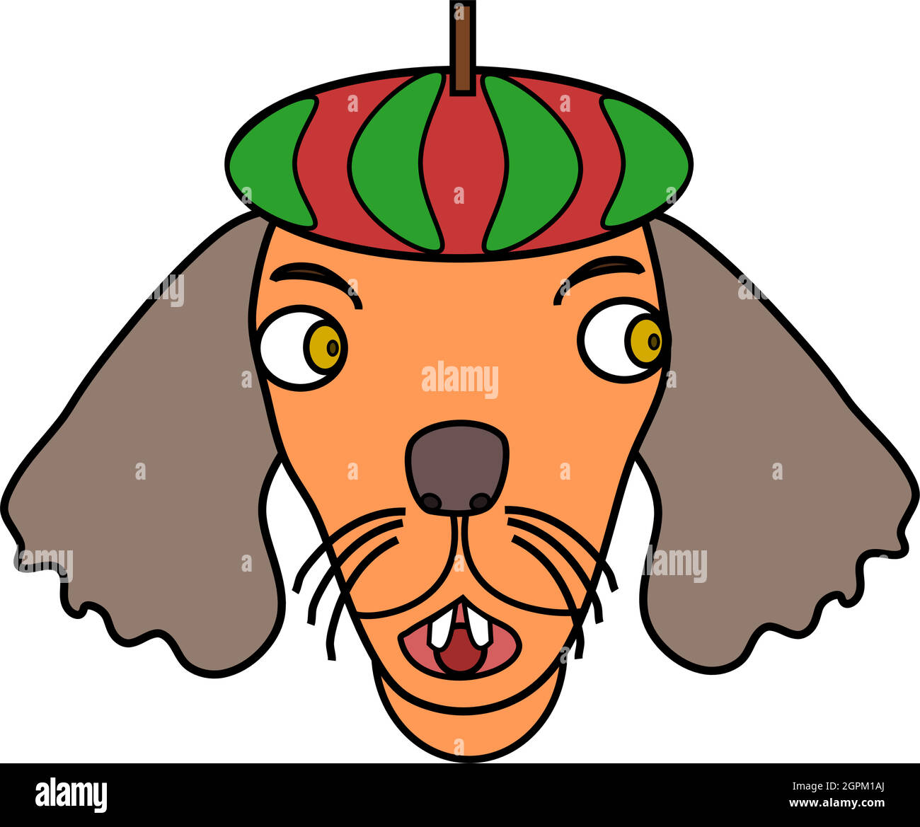Funny Dog portrait with cap Stock Vector Image & Art - Alamy