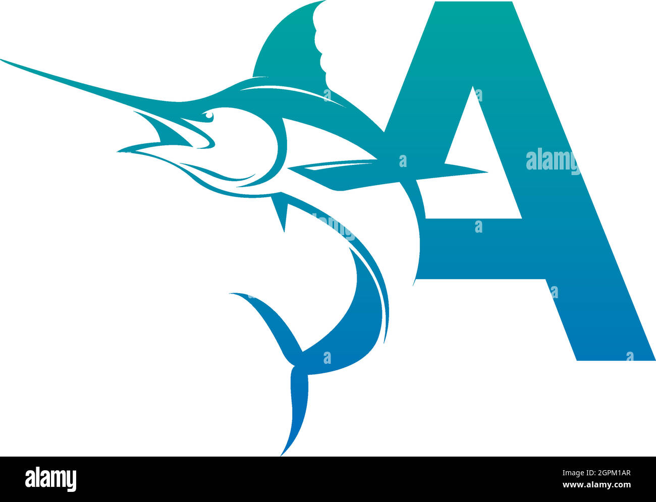 Letter A logo icon with fish design symbol template Stock Vector Image ...