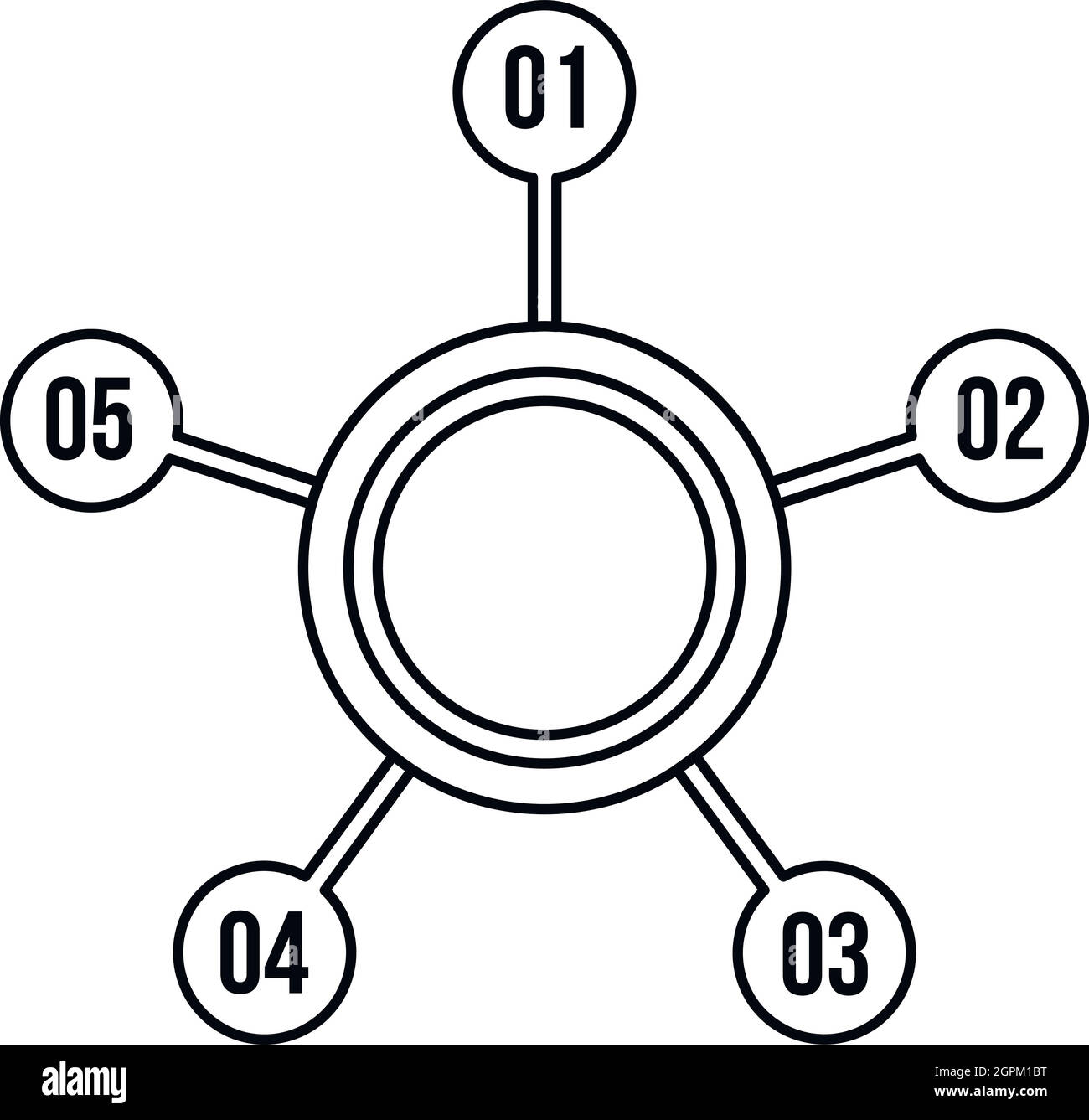 Circle chart with numbers icon, outline style Stock Vector Image & Art ...