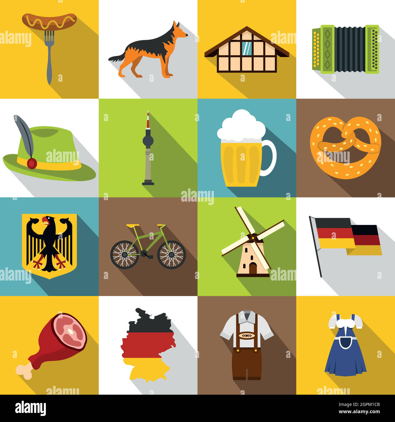 Germany icons set, flat style Stock Vector Image & Art - Alamy