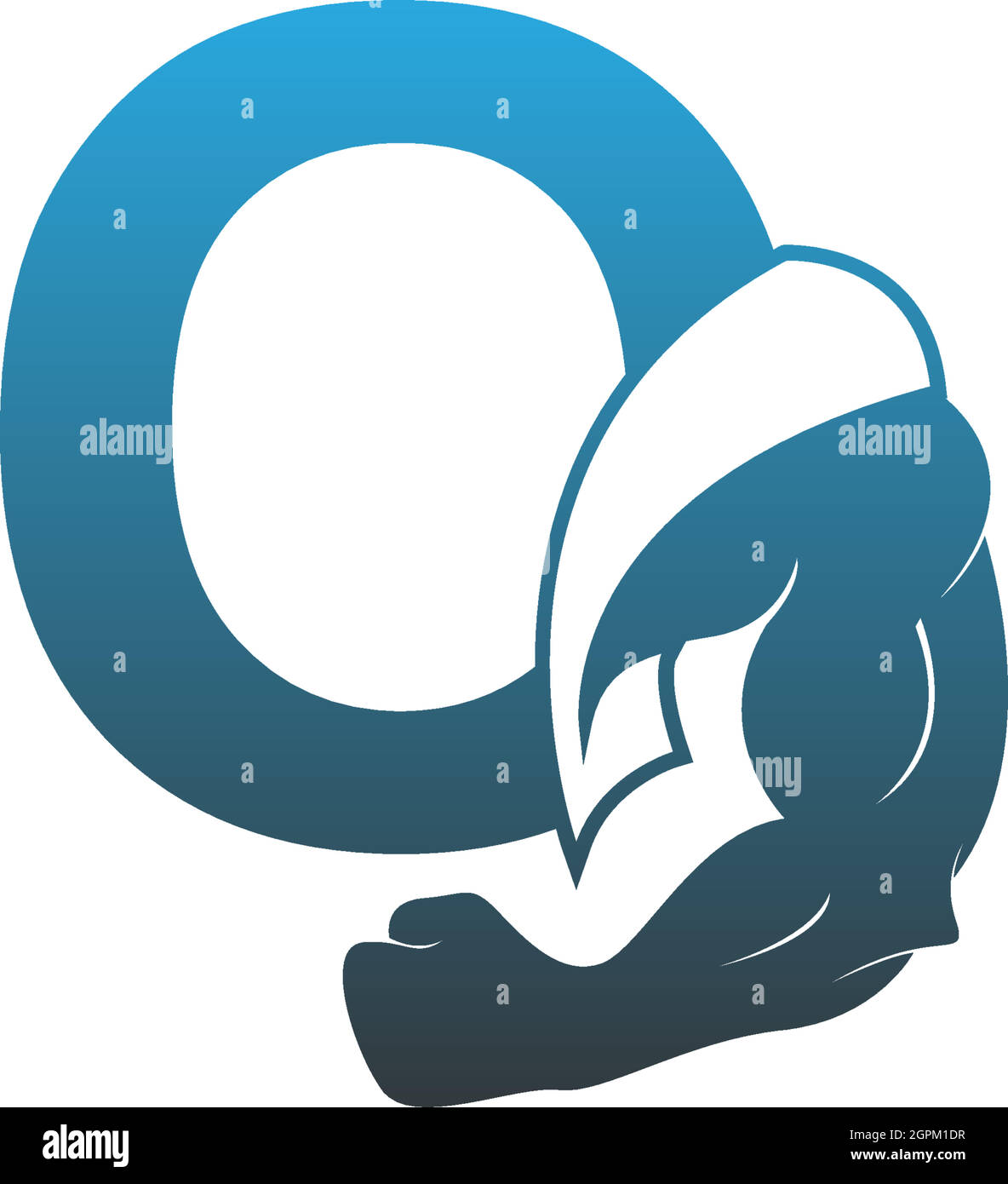 Letter O logo icon with muscle arm design vector Stock Vector Image ...