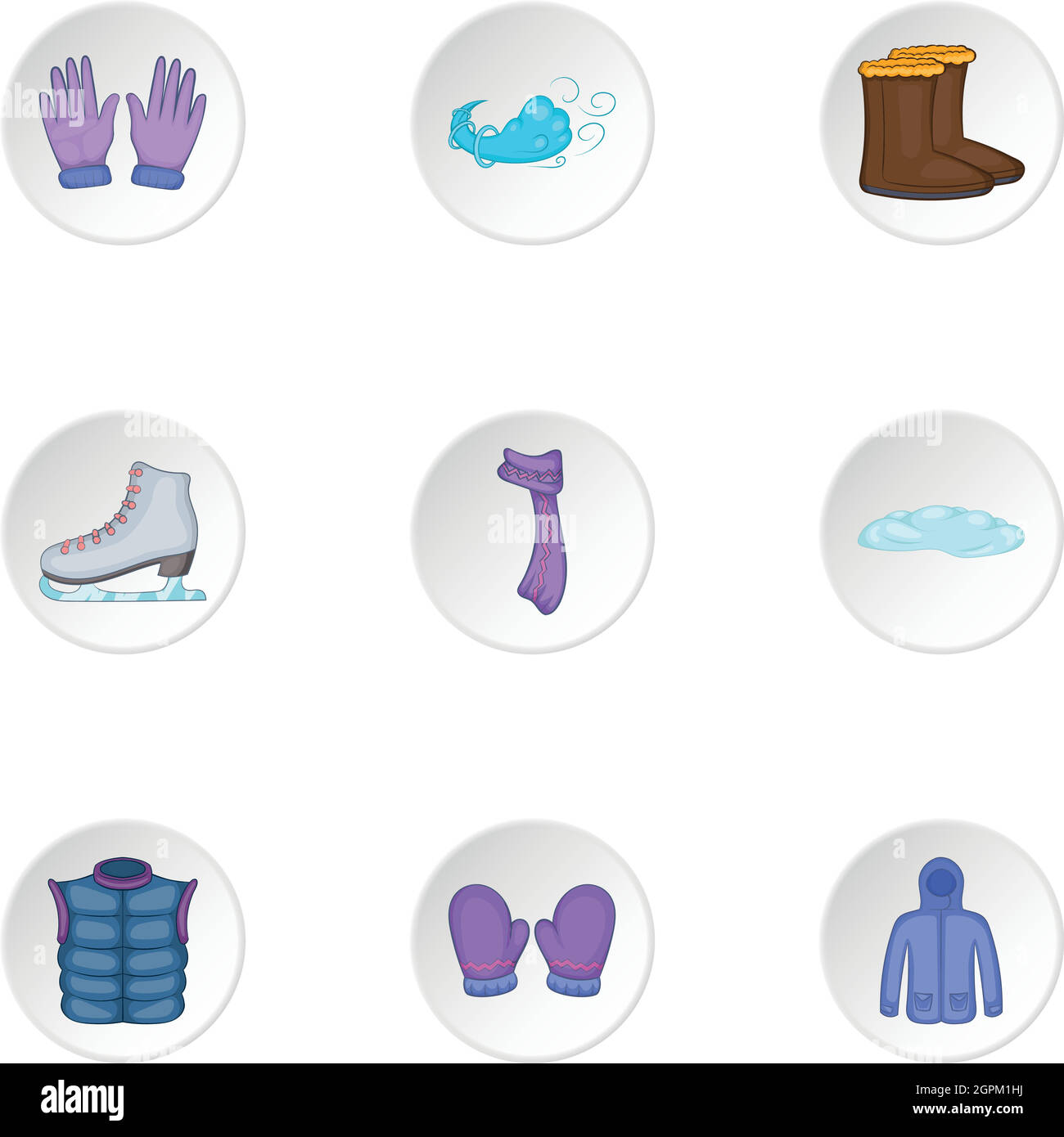 Warm clothes icons set, cartoon style Stock Vector Image & Art - Alamy