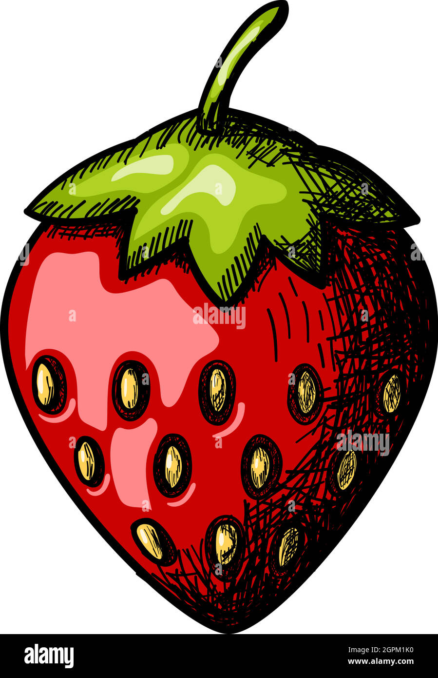 Hand fresh juicy strawberry Stock Vector Images - Alamy