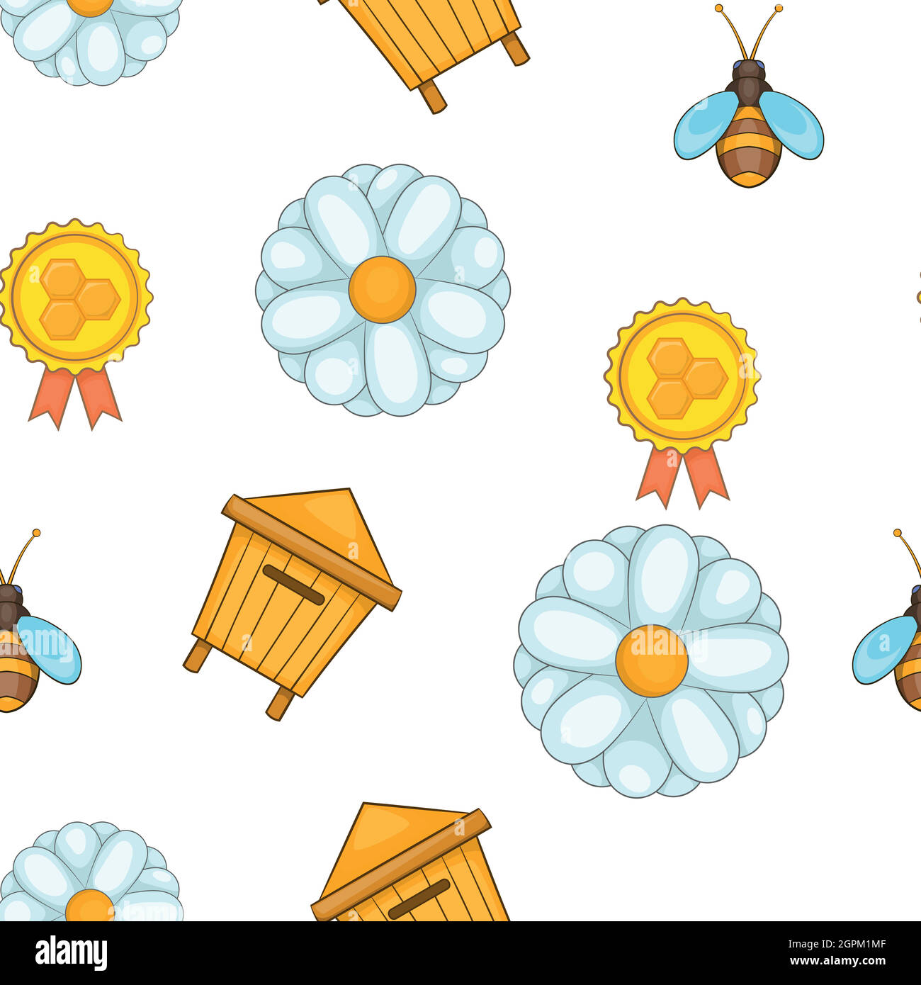 Apiary pattern, cartoon style Stock Vector Image & Art - Alamy