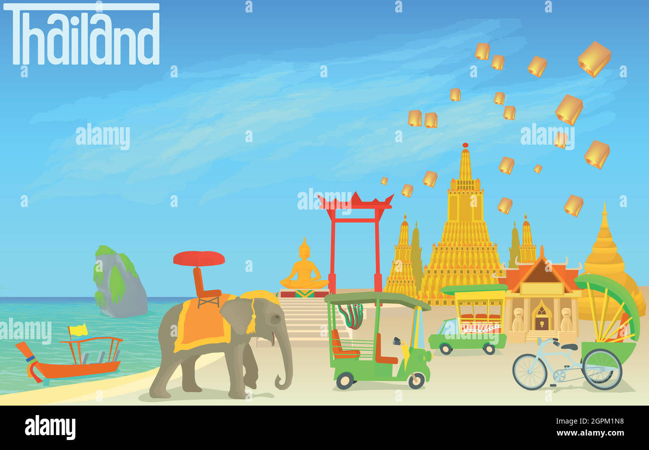 Travel asia concept Stock Vector Images - Alamy