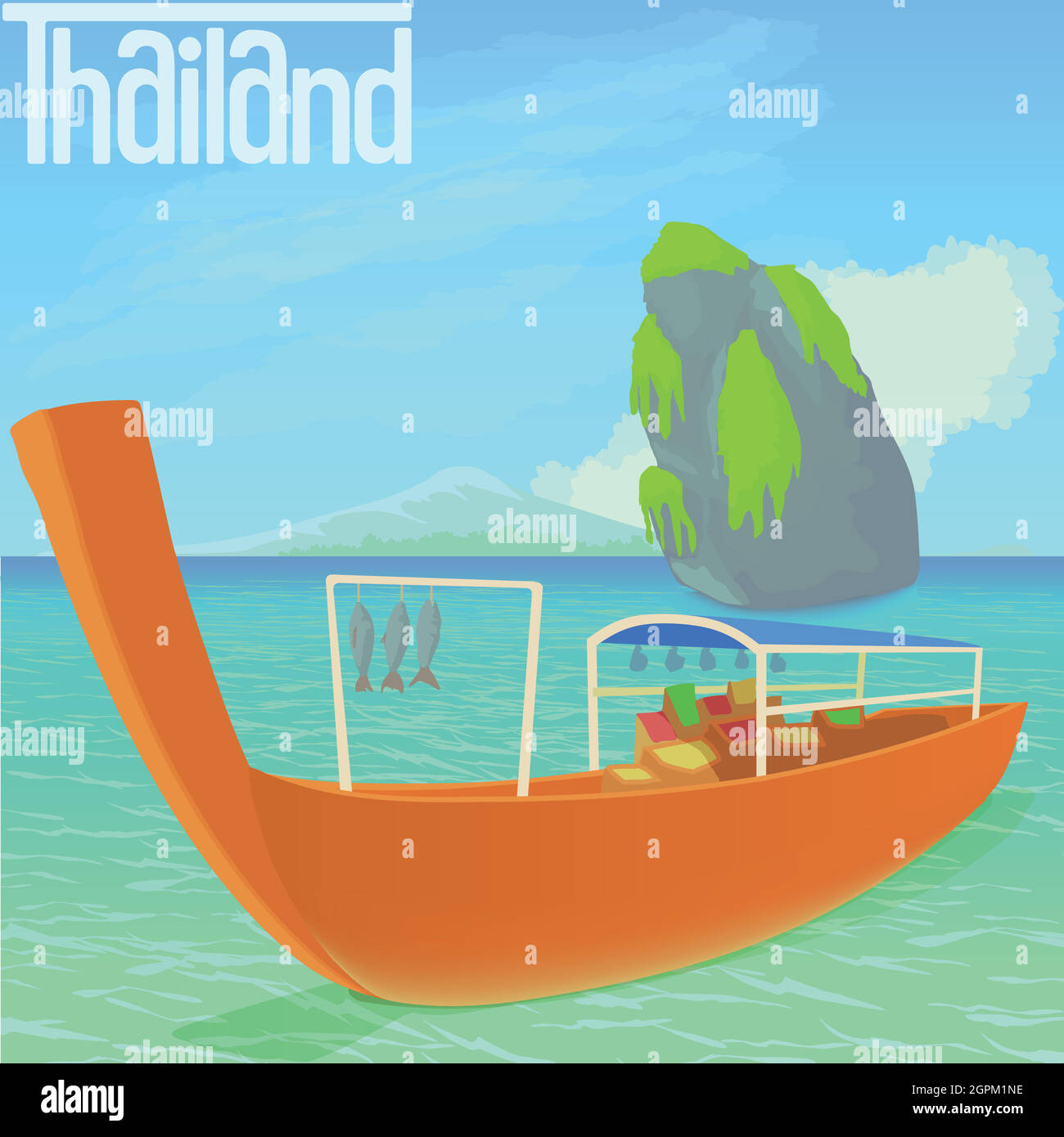 Thailand beach concept, cartoon style Stock Vector Image & Art - Alamy